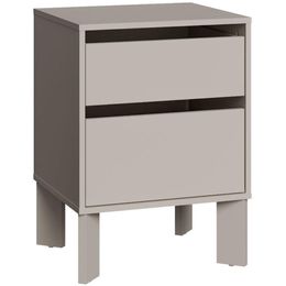 Nachtkommode FORTE "Tahoe Nachtkommode, grifflos, 2 Schubk&auml;sten", sand, B:48,2cm H:66,7cm T:41,4cm, Spanplatte, Sideboards, B/H/T 48,2/66,7/41,4 cm