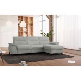Sit & More Ecksofa SIT & MORE "Astoria L-Form", grau (hellgrau), B:260cm H:91cm T:175cm, 100% Polyester, Sofas, Ecksofa, wahlweise mit motorischer Relaxfunktion