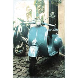 Metallbild queence "Vespa", blau (farbe bild(er): blau), B:30cm H:20cm, Bilder, Retro, Blechschild, Stahlschild, Italien