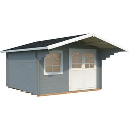 Gartenhaus Palmako "Sally", hellgrau, wei&szlig;, Fu&szlig;boden im Gartenhaus, ohne Dacheindeckung, Massivholz, Gartenh&auml;user, Gartenhaus, verschiedene Farben