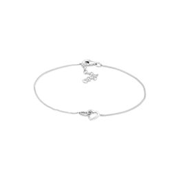 Armband Elli "Herzen Verschlungen Lovely 925 Silber", silber, Armb&auml;nder, Damen, 19cm, ohne Stein, Silber 925 (Sterlingsilber), Armband