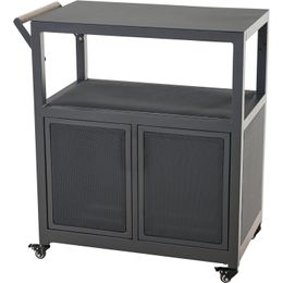 Servierwagen siena GARDEN "PALMA klein", anthrazit, B:45cm H:90cm T:75cm, Aluminium, Polyester, Rollwagen, Servierwagen, Aluminiumrahmen, Ranotex Bezug dunkelgrau