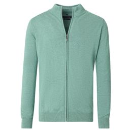 Strickjacke Casamoda "Casamoda Strickjacke uni", Herren, Gr. L, gr&uuml;n (t&uuml;rkisgr&uuml;n), 100% Baumwolle, Strickjacken Strickjacke