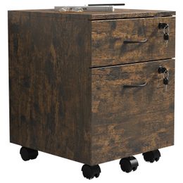 Container Vcm "Rollcontainer H&auml;ngeregistratur Schubladen Baula M", braun (eiche vintage), B:40cm T:44cm, Obermaterial: 100% Holz Wood., Schr&auml;nke, Rollcontainer