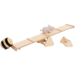 Balancetrainer Pinolino "Balancewippe und -balken &raquo;Kari&laquo;", beige (natur), Balancetrainer, Kinder, B/H/L: 20cm x 5cm x 115cm &Oslash;, Made in Europe, B:20cm H:5cm L:115cm