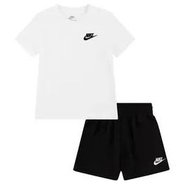 T-Shirt & Shorts Nike SPORTSWEAR "NKN CLUB LBR KNIT SHORT SET", M&auml;dchen, Gr. 122 (7), schwarz, Sweatware, Obermaterial: 60% Baumwolle, 40% Polyester, KOB Set-Artikel, f&uuml;r Kinder