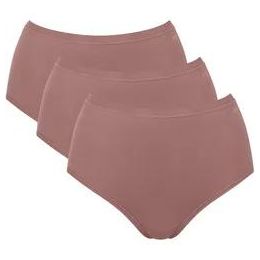 Slip Sloggi "Slip GO Daily Cotton Highwaist 3P 3er Pack", Damen, Gr. L, braun, Obermaterial: 95% Baumwolle CO. 5% Elasthan EL., Unterhosen Slip