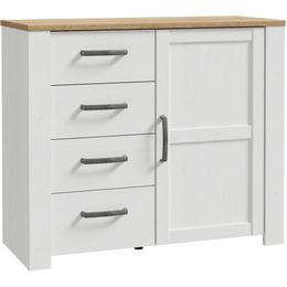 Kommode FORTE, riviera eiche, sibiu l&auml;rche hell, B:101,4cm H:87cm T:42cm, Spanplatte, Sideboards, Kommode, B/H/T 101,4/87/42 cm, Soft Close, 4 Schubk&auml;sten