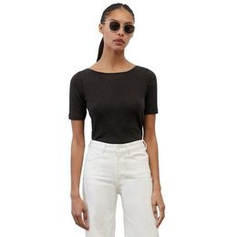 Marc O'Polo T-Shirt MARC O'POLO "T-shirt, short-sleeve, boat-neck", Damen, Gr. S, schwarz, Single Jersey, Obermaterial: 100% Baumwolle, Rundhals, Shirts T-Shirt
