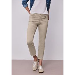 Slim-fit-Jeans Street One, Damen, Gr. 36, L&auml;nge 28, beige washed, Jeans, 81% Baumwolle, 17% Polyester, 2% Elasthan, unifarben, kn&ouml;chelfrei, Jeans Slim-fit-Jeans, Middle Waist