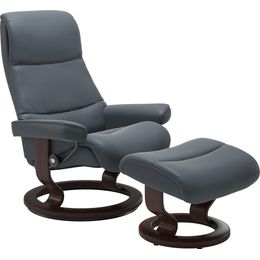 Relaxsessel stressless "View", blau (atlantic blau batick), B:91cm H:109cm T:83cm, Leder BATICK: BATICK ist ein leicht korrigiertes, durchgef&auml;rbtes und genarbtes M&ouml;belleder, bei dem die meisten Unebenheiten und Spuren in der Regel entfernt wurden.;Leder PALOMA: PALOMA ist ein durchgef&auml;rbtes Semianilin-M&ouml;belleder mit nat&uuml;rlicher Narbung.;ROHLEDER Stoff Q2 FARON: Ein fester zuverl&auml;ssiger Boucl&eacute; mit 