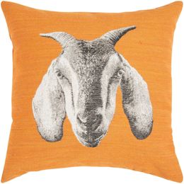 Dekokissen Pad "MOO", orange, B:45cm L:45cm, Baumwolle, Dekokissen_Sitzkissen_Kissenh&uuml;llen, Made in Europe, Kissenh&uuml;lle ohne F&uuml;llung, 1 St&uuml;ck, Tiermotiv, 45x45 cm