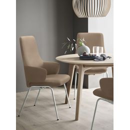 Polsterstuhl stressless "Laurel", braun (latte batick, schwarz matt), B:58cm H:105cm T:60cm, Leder BATICK: BATICK ist ein leicht korrigiertes, durchgef&auml;rbtes und genarbtes M&ouml;belleder, bei dem die meisten Unebenheiten und Spuren in der Regel entfernt wurden., St&uuml;hle, Polsterstuhl, High Back mit Armlehne, Gr&ouml;&szlig;e L, mit Beinen aus Stahl in Schwarz matt