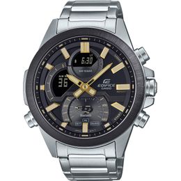 Smartwatch CASIO EDIFICE "ECB-30D-2AEF", silber (goldfarben, edelstahlfarben), Smartwatches, ohne eSIM, Smartwatch, Armbanduhr, Herrenuhr, Edelstahlarmband, Bluetooth,bis 10 bar wasserd.