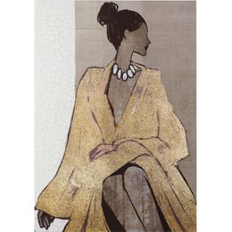 Bild, beige (farbe bild(er): natur, goldfarben), B:70cm H:100cm T:3,5cm, Bilder, Bild
