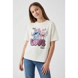 T-Shirt name it "NKFDYMIR STITCH SS NREG TOP BOX NOOS WDI", M&auml;dchen, Gr. 146/152, cloud dancer, Jersey, Obermaterial: 100% Baumwolle, bedruckt, regular fit normal, Rundhals, Shirts T-Shirt, Baumwolle, normal geschnitten