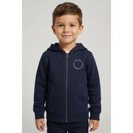 Sweatjacke Tom Tailor, Jungen, Gr. 152, blau (navy), Obermaterial: 100% Baumwolle, unifarben, weit, Rippb&uuml;ndchen, Sweatjacken Sweatjacke, mit Kapuze