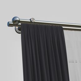 Gardinenstange Indeko "Colombes", silber (edelstahlfarben), L:320cm, Aluminium, Gardinenstangen, Innenlauf Komplett-Set inkl. Gleitern und Montagematerial