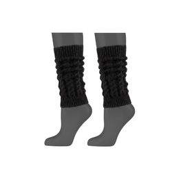 Stulpensocken Camano "warm & cozy", Damen, schwarz, Polyacryl, Polyamid, unifarben, Socken, mit elastischem Bund