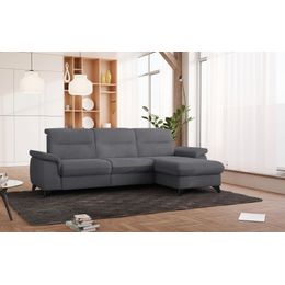 Sit & More Ecksofa SIT & MORE "Astoria L-Form", grau (anthrazit), B:260cm H:91cm T:175cm, 100% Polyester, Sofas, Ecksofa, wahlweise mit motorischer Relaxfunktion
