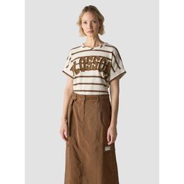 Print-Shirt Lecomte "T-Shirt", Damen, Gr. 42, beige (braun), 50%Baumwolle, 30%Modal, 20%Polyester, gerade, Shirts