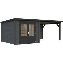 Gartenhaus Palmako "Ella", dunkelgrau, anthrazit, ohne Fu&szlig;boden, ohne Dacheindeckung, Massivholz, Gartenh&auml;user, Gartenhaus, verschiedene Farben