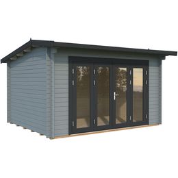 Gartenhaus Palmako "Ines Bitfold", hellgrau, anthrazit, Fu&szlig;boden im Gartenhaus, ohne Dacheindeckung, Massivholz, Gartenh&auml;user, Gartenhaus, verschiedene Farben