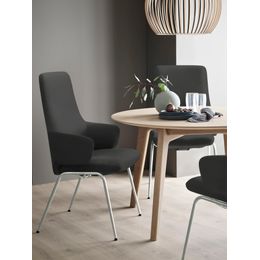 Polsterstuhl stressless "Laurel", grau (charcoal dinamica, schwarz matt), B:58cm H:105cm T:60cm, Microfaser DINAMICA (88% Polyester, 12% Polyurethan), St&uuml;hle, Polsterstuhl, High Back mit Armlehne, Gr&ouml;&szlig;e L, mit Beinen aus Stahl in Schwarz matt