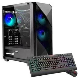 GAMEMAX Gaming-PC "Striker 8020 AMD Ryzen 5 9600X 16GB DDR5 1TB SSD RX 9070", schwarz, Microsoft Windows 11 Home (64 Bit), 16 GB RAM 1.000 GB SSD, Desktop-PCs, Windows 11, DDR5 RAM, Wasserk&uuml;hlung