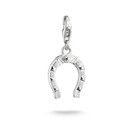 Charm-Einh&auml;nger Thomas Sabo "Charm Western-Hufeisen - Original", silberfarben, kristallwei&szlig;, kristallwei&szlig;, Charms, Damen, Silber 925 (recycelt), mit Zirkonia (synth.)