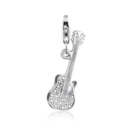 Charm-Einh&auml;nger NENALINA "Gitarren-Anh&auml;nger Musik Instrument Song 925 Silber", silber, Charms, Damen, ohne Stein, Silber 925 (Sterlingsilber)
