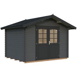 Gartenhaus Palmako "Vivian", dunkelgrau, anthrazit, Fu&szlig;boden im Gartenhaus, ohne Dacheindeckung, Massivholz, Gartenh&auml;user, Gartenhaus, verschiedene Farben