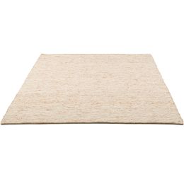 Wollteppich Sansibar "H&ouml;rnum", beige (schwarz, beige), B:170cm H:12mm L:240cm, Schurwolle, Teppiche, Handweb Teppich, meliert, reine gewalkte Wolle, handgewebt