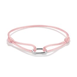 Charm-Armband Thomas Sabo "Textilarmband in verschiedenen Farben - Connect" Gr. 24, silberfarben, pink, Armb&auml;nder, Damen, 24, Polyester Silber 925 (recycelt), Polyester, Silber 925 (recycelt), Charm-Armband