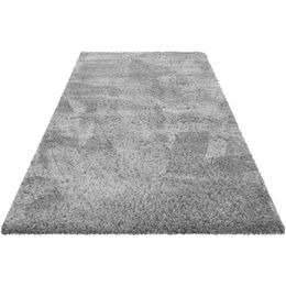 Hochflor-Teppich Esprit "YOGI ESP-096", silber (silberfarben), B:133cm H:50mm L:200cm, Polyester, Teppiche, L&auml;ufer, flauschiger weicher Flor, Wohnzimmer