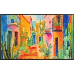 Fu&szlig;matte "Casas de Colores", bunt, B:40cm H:7mm L:60cm, Obermaterial: 100% Polyamid, wash+dry by Kleen-Tex, Teppiche, Fu&szlig;matte