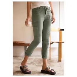 Cargohose STREET ONE STUDIO, Damen, Gr. 33, L&auml;nge 28, olive wash, Web, 81% Baumwolle, 17% Polyester, 2% Elasthan, unifarben, normal kn&ouml;chelfrei, Hosen Cargohose, Middle Waist