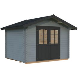 Gartenhaus Palmako "Vivian", hellgrau, anthrazit, Fu&szlig;boden im Gartenhaus, ohne Dacheindeckung, Massivholz, Gartenh&auml;user, Gartenhaus, verschiedene Farben