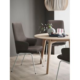 Polsterstuhl stressless "Laurel", braun (braun batick, schwarz matt), B:58cm H:105cm T:60cm, Leder BATICK: BATICK ist ein leicht korrigiertes, durchgef&auml;rbtes und genarbtes M&ouml;belleder, bei dem die meisten Unebenheiten und Spuren in der Regel entfernt wurden., St&uuml;hle, Polsterstuhl, High Back mit Armlehne, Gr&ouml;&szlig;e L, mit Beinen aus Stahl in Schwarz matt