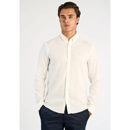 Leinenhemd LINDBERGH "Leinenhemd Relaxed Fit", Herren, Gr. L, Normalgr&ouml;&szlig;en, wei&szlig;, Obermaterial: 55% Leinen, 45% Baumwolle, Hemden