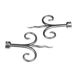 Gardinenstangen-Endst&uuml;ck Liedeco "Diana", silber (chromfarben, matt), B:10,2cm H:13,7cm L:13,7cm &Oslash;:1,6cm, Gardinenstangenendst&uuml;cke, Gardinenstangen-Endst&uuml;ck, f&uuml;r Gardinenstangen &Oslash; 16 mm