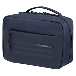 Kulturbeutel Samsonite "STACKD Toilet Kit, 17 cm", Gr. B/H/T: 24,3cm x 16,8cm x 9,5cm, blau (navy), Polyester, Polyurethan, Taschen Kulturbeutel, Beautybox Schminketui Kosmetikbox Beauty-Bag zum Aufh&auml;ngen
