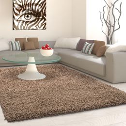 Hochflor-Teppich Ayyildiz Teppiche "Life Shaggy 1500", braun (mokka), B:120cm H:30mm L:170cm, Kunstfaser, Teppiche, Langflor, uni, gro&szlig;e Farbauswahl, robust, auch als L&auml;ufer und in rund