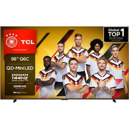 TCL Mini-LED-Fernseher "98Q6CX7", Energieeffizienz: E (A-G), schwarz, 98, Fernseher, 4K Multi-HDR Dolby Vision, 144Hz, ONKYO Dolby Atmos, Apple Airplay 2