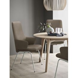 Polsterstuhl stressless "Laurel", braun (mole batick, schwarz matt), B:58cm H:105cm T:60cm, Leder BATICK: BATICK ist ein leicht korrigiertes, durchgef&auml;rbtes und genarbtes M&ouml;belleder, bei dem die meisten Unebenheiten und Spuren in der Regel entfernt wurden., St&uuml;hle, Polsterstuhl, High Back mit Armlehne, Gr&ouml;&szlig;e L, mit Beinen aus Stahl in Schwarz matt