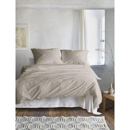 Bettw&auml;sche Irisette "Lotus 8521", beige (natur), B/L: 140cm x 200cm, 1 Stk., 1 Stk., Linon, B/L: 90cm x 70cm, 2 Stk., Linon, Obermaterial: 100% Lyocell, Bettw&auml;sche, Bettw&auml;sche