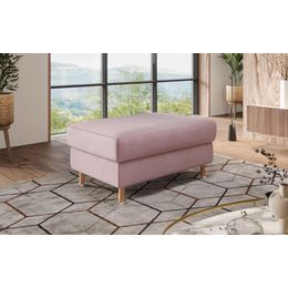 Polsterhocker Home Affaire "Calypso", rosa (altrosa), B:100cm H:48cm T:65cm, 100%Polyester, Hocker, Polsterhocker, Holzfuesse mit Metallteller