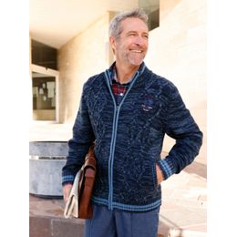 Marco Donati Herren Strickjacke mit Rei&szlig;verschluss, marine-mittelblau-meliert, Gr&ouml;&szlig;e 50