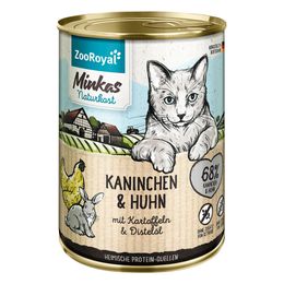 ZooRoyal Minkas Naturkost Kaninchen und Huhn mit Kartoffeln 400 g