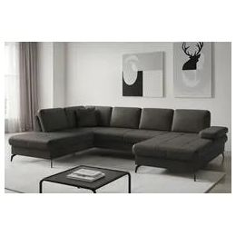 Sit & More Wohnlandschaft SIT & MORE "Morris Jubi, Breite 300 cm", anthrazit, Sofas, B/H/T: 300cm x 83cm x 202cm, NaturLEDER, Ottomane links, Mit Armteilverstellung,mit Armteilverstellung, Wohnlandschaft, mit Armteilfunktion, optional mit Bettfunktion, B:300cm H:83cm T:202cm